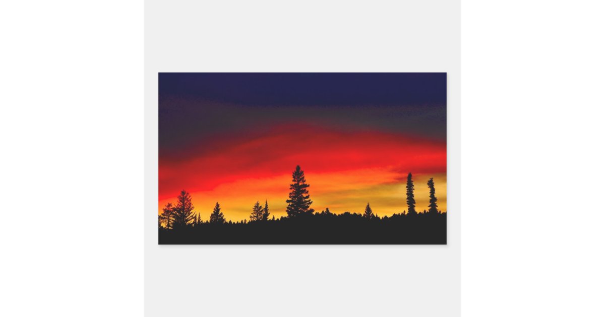 Yellowstone Sunset Rectangular Sticker | Zazzle