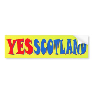 YES Scotland bumper sticker | Stumper Bickers