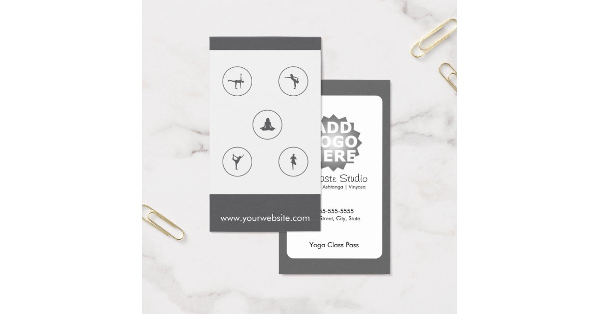 Yoga Business Card 5 Class Pass | Zazzle
