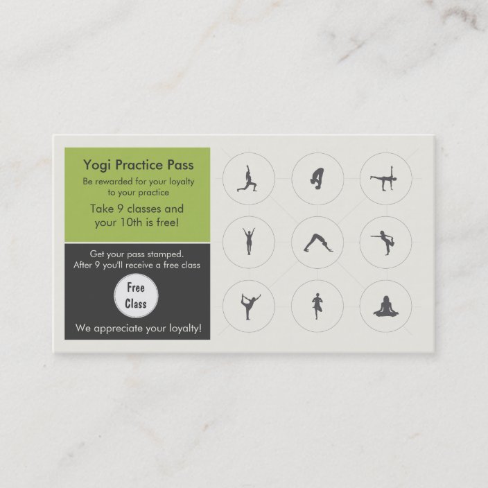 Yoga Class Business Card loyalty card | Zazzle.co.uk