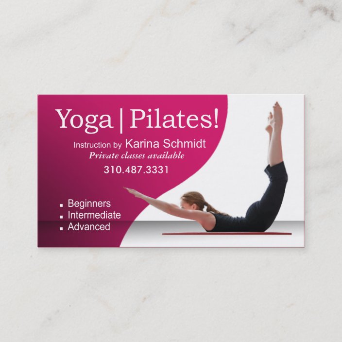"Yoga | Pilates!" Pilates Instruction, Yoga Class Business Card ...