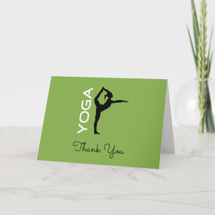 Yoga Teacher Appreciation Yoga Pose Silhouette Thank You Card | Zazzle ...