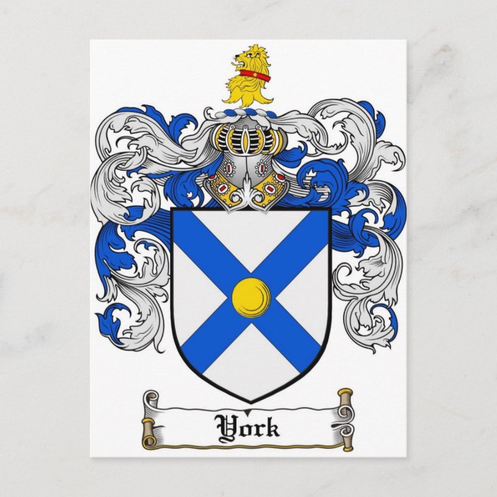 York Coat of Arms / York Family Crest Postcard | Zazzle.co.uk