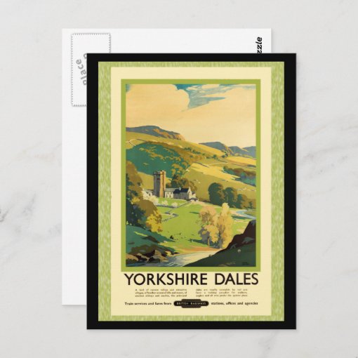 Yorkshire Dales Travel Poster Postcard | Zazzle