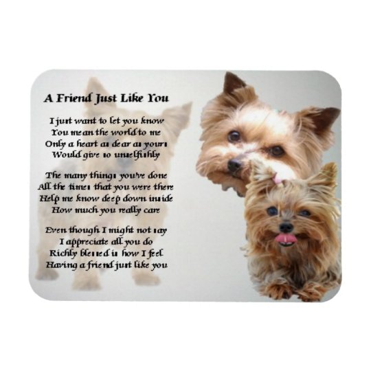 Yorkshire Terrier Friend Poem Magnet | Zazzle.co.uk