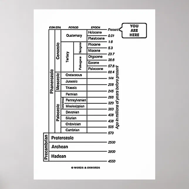 You Are Here (Geological Age Earth's History) Poster | Zazzle