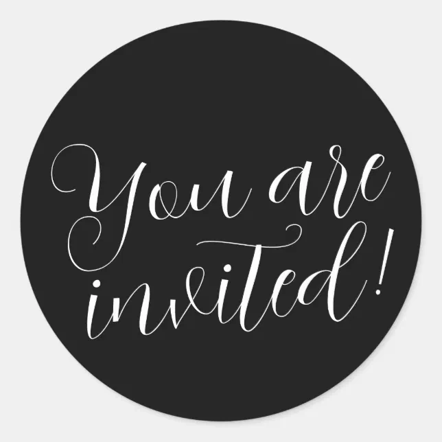 You Are Invited Party Invitation Classic Round Sticker | Zazzle