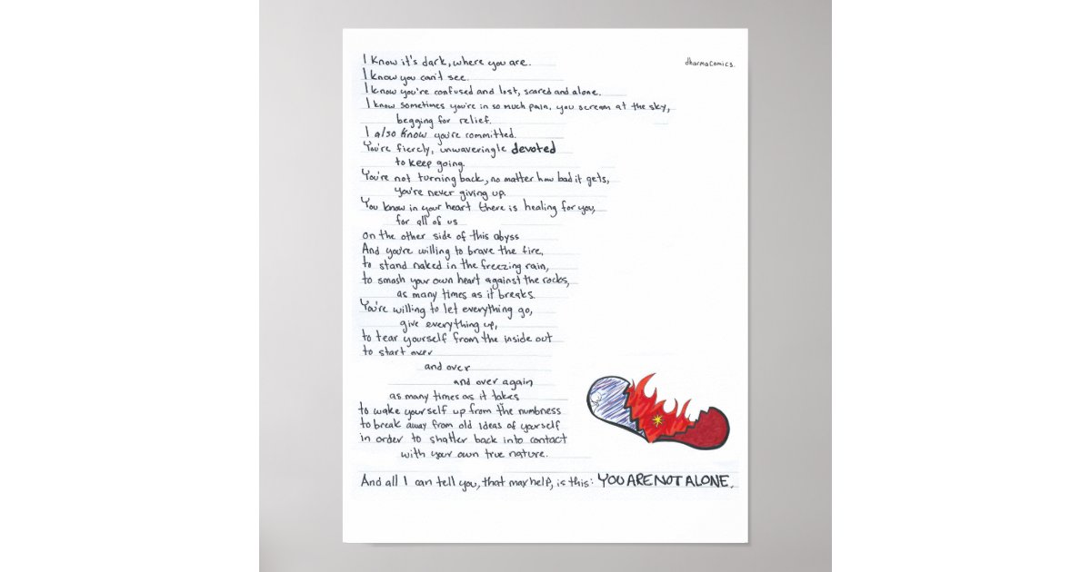 You Are Not Alone Poster | Zazzle