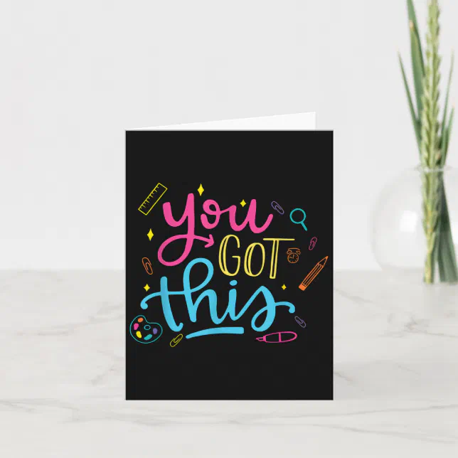 You Got This Motivational Testing Day Teacher Stud Card | Zazzle