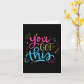 You Got This Motivational Testing Day Teacher Stud Card | Zazzle