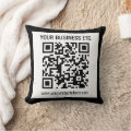 Your Business Name & Editable QR Code Cushion | Zazzle