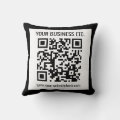 Your Business Name & Editable QR Code Cushion | Zazzle