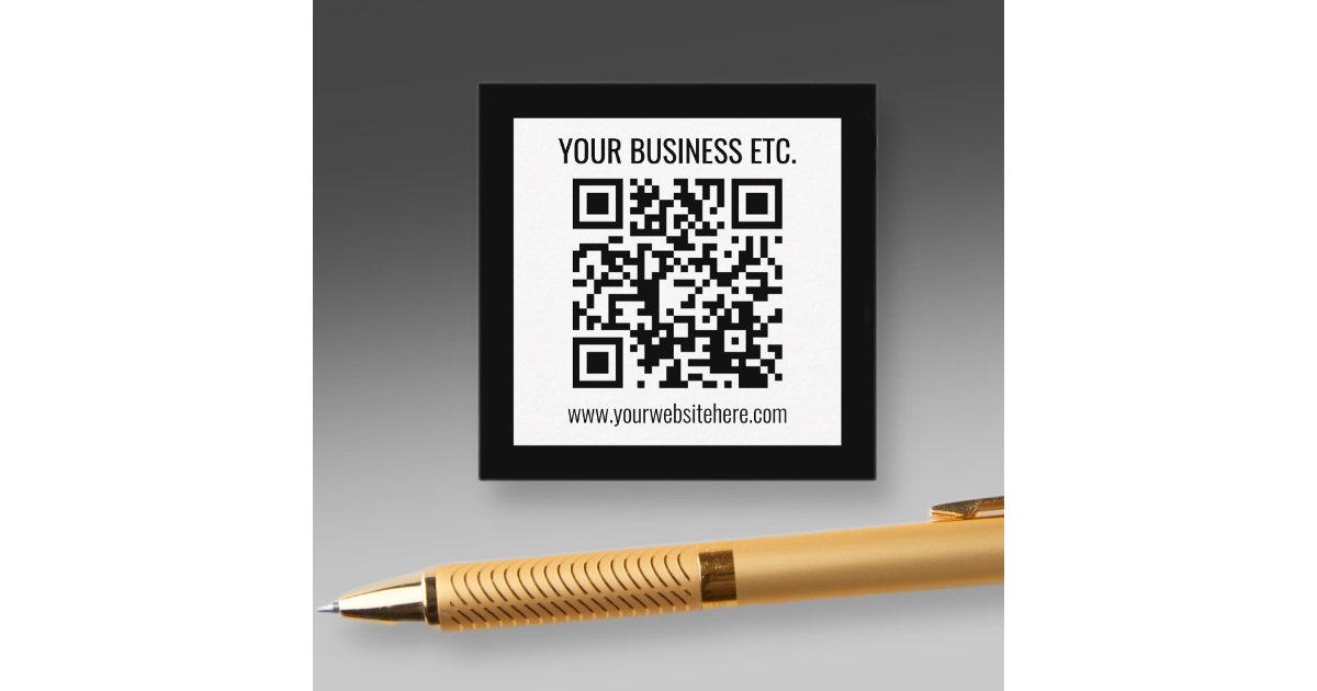 Your Business Name & Editable QR Code Enclosure Card | Zazzle