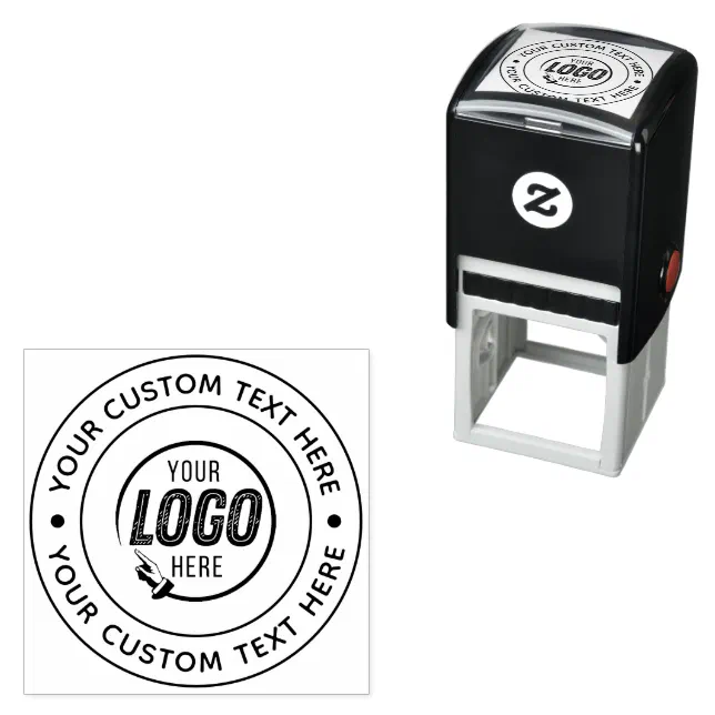 Your Custom Business Logo Self Inking Rubber Stamp | Zazzle