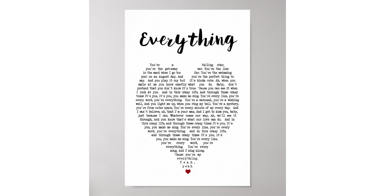 Your favourite song lyrics and music made into poster | Zazzle