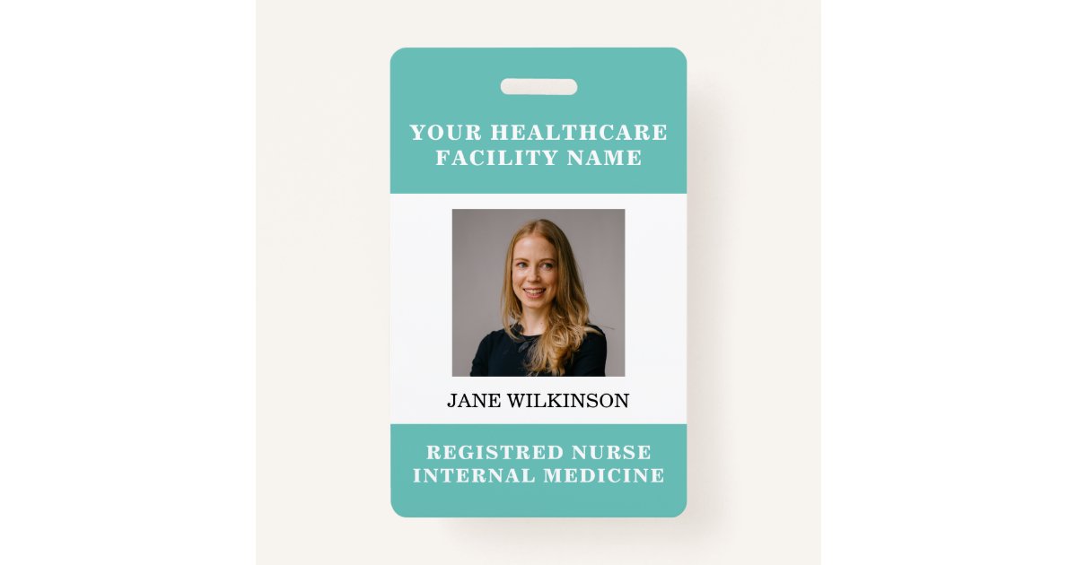 Your Health Care Company Photo ID Badge | Zazzle
