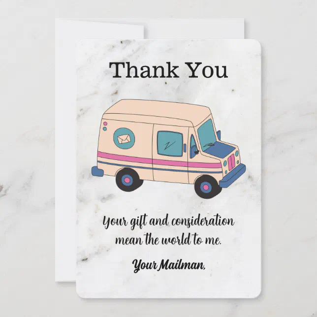 your Letter Carrier Mailman Postal Mail Carrier Thank You Card | Zazzle