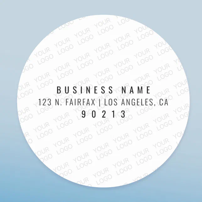 Your Logo Automatically Lightened & Repeating Classic Round Sticker ...