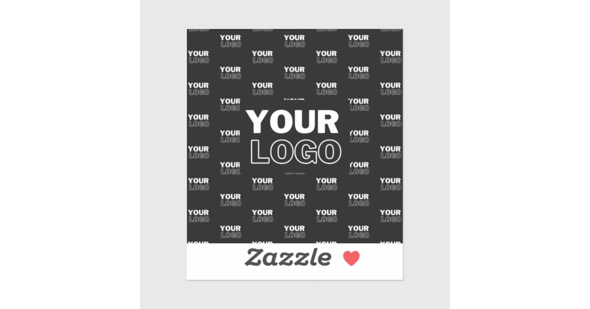 Your Logo & Background Repeating Logo | Black | Zazzle