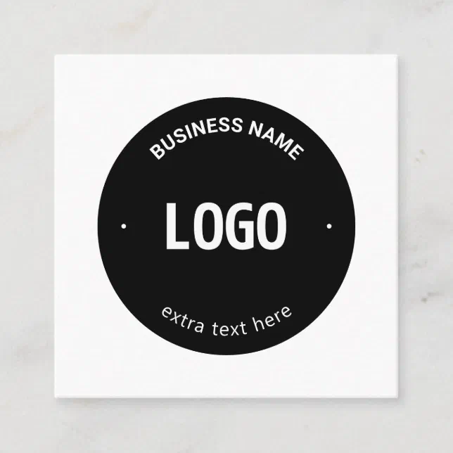 Your Logo, Image or Design & Editable Text Square Business Card | Zazzle