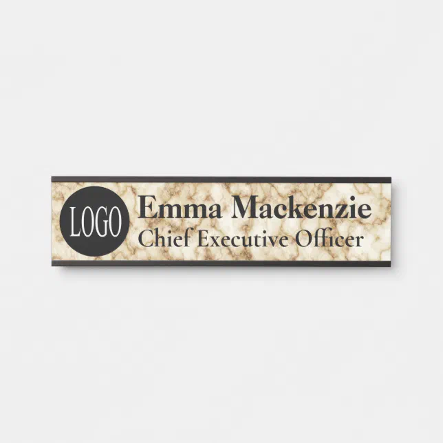 Your Logo Nameplate Marble Door Signs Office Sign | Zazzle