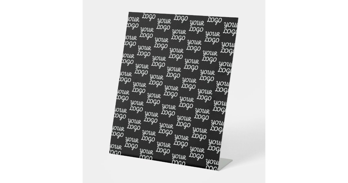 Your Logo | Simple Repeating Logo Pattern Pedestal Sign | Zazzle
