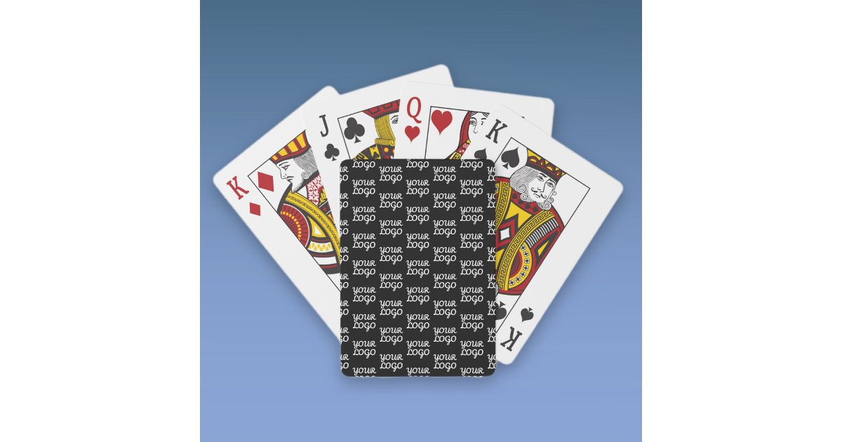 Your Logo | Simple Repeating Logo Pattern Playing Cards | Zazzle