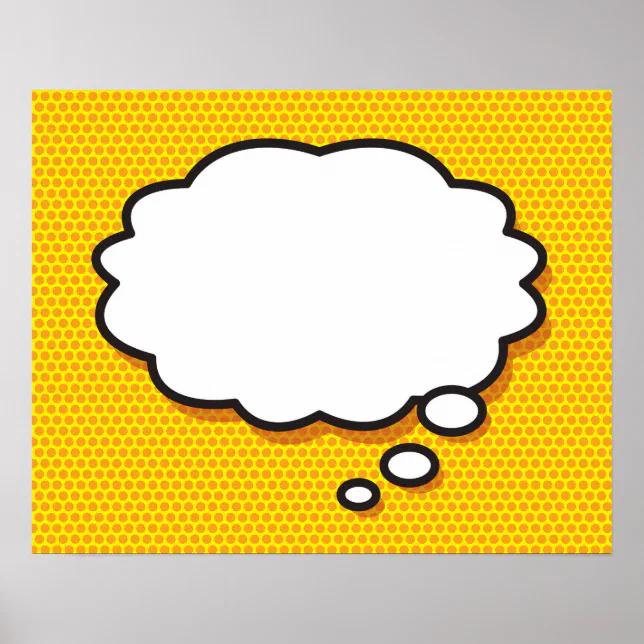 Your Message Think Bubble Fun Retro Comic Book Poster | Zazzle
