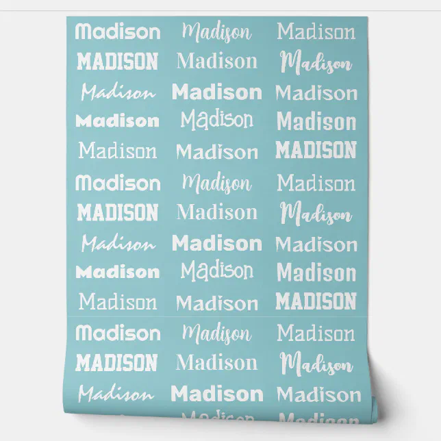 YOUR NAME Repeating Custom Colour Wallpaper | Zazzle