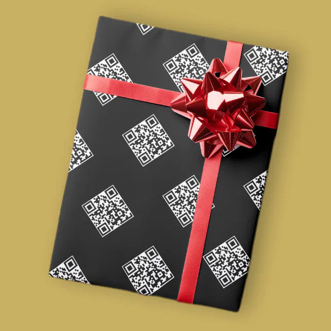 Your Own QR Code | Simple Repeating Pattern Wrapping Paper | Zazzle