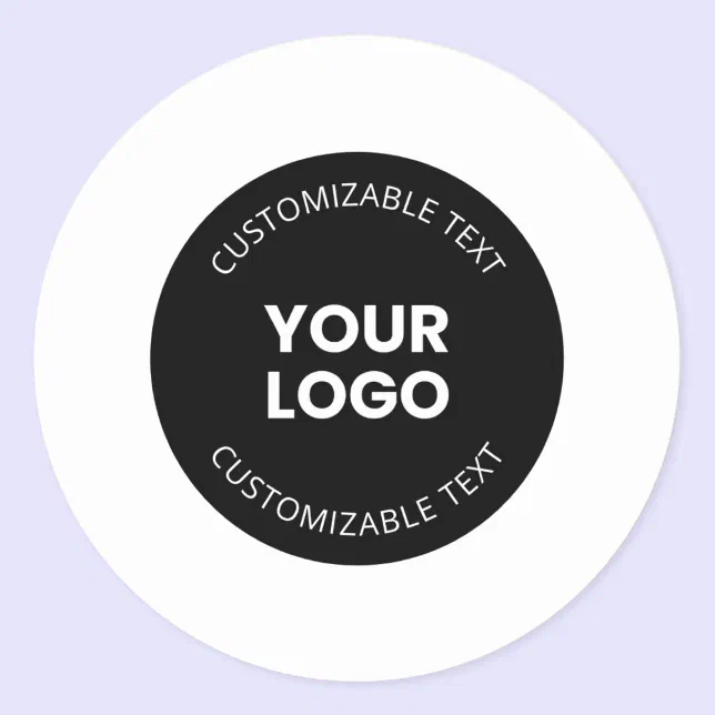 Your Own Uploaded Business Logo w/Editable Text Classic Round Sticker ...