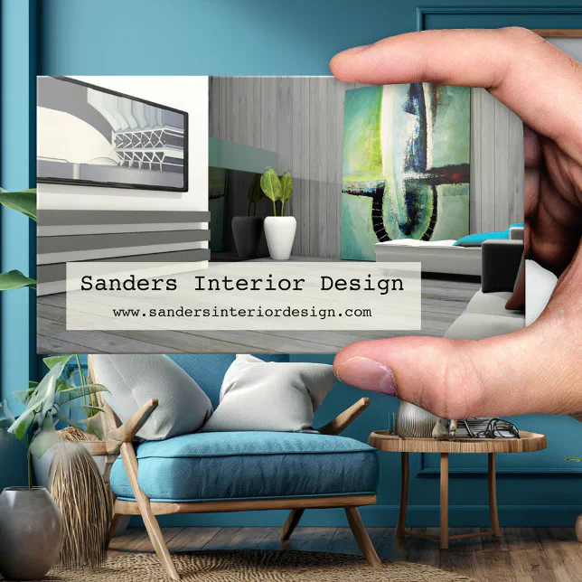 Your Photo Modern Interior Design Business Card | Zazzle