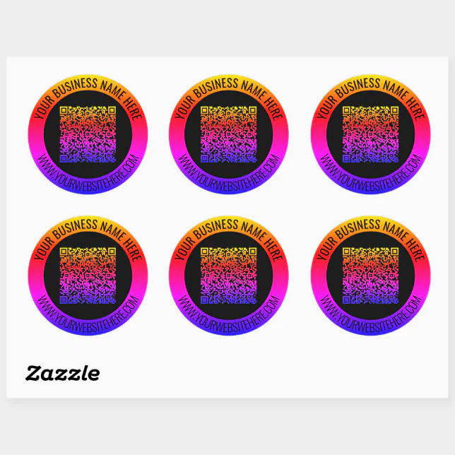 Your QR Code and Custom Text Sticker Template | Zazzle