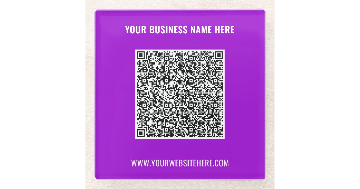 Your QR Code Custom Text Glass Coaster Example | Zazzle
