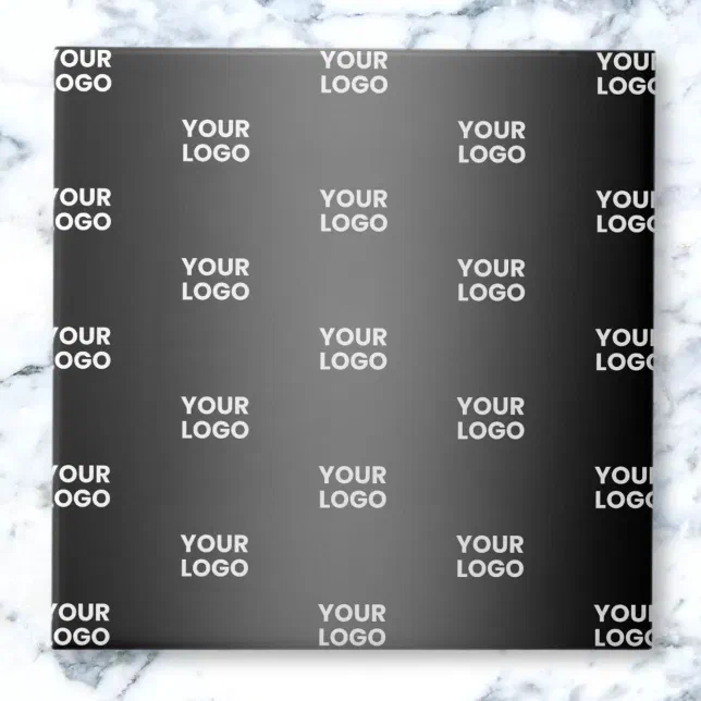 Your Simple Repeating Logo | Black & Grey Gradient Tile | Zazzle