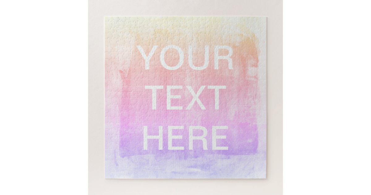 Your Text & Colourful Fading Ombre Gradient Jigsaw Puzzle | Zazzle