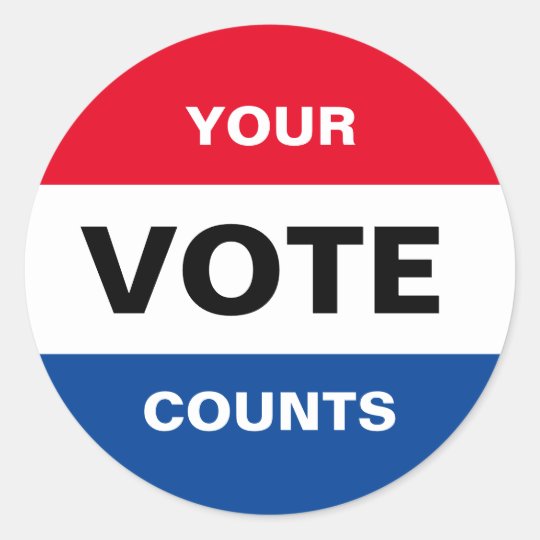 Your Vote Counts Classic Round Sticker | Zazzle.co.uk