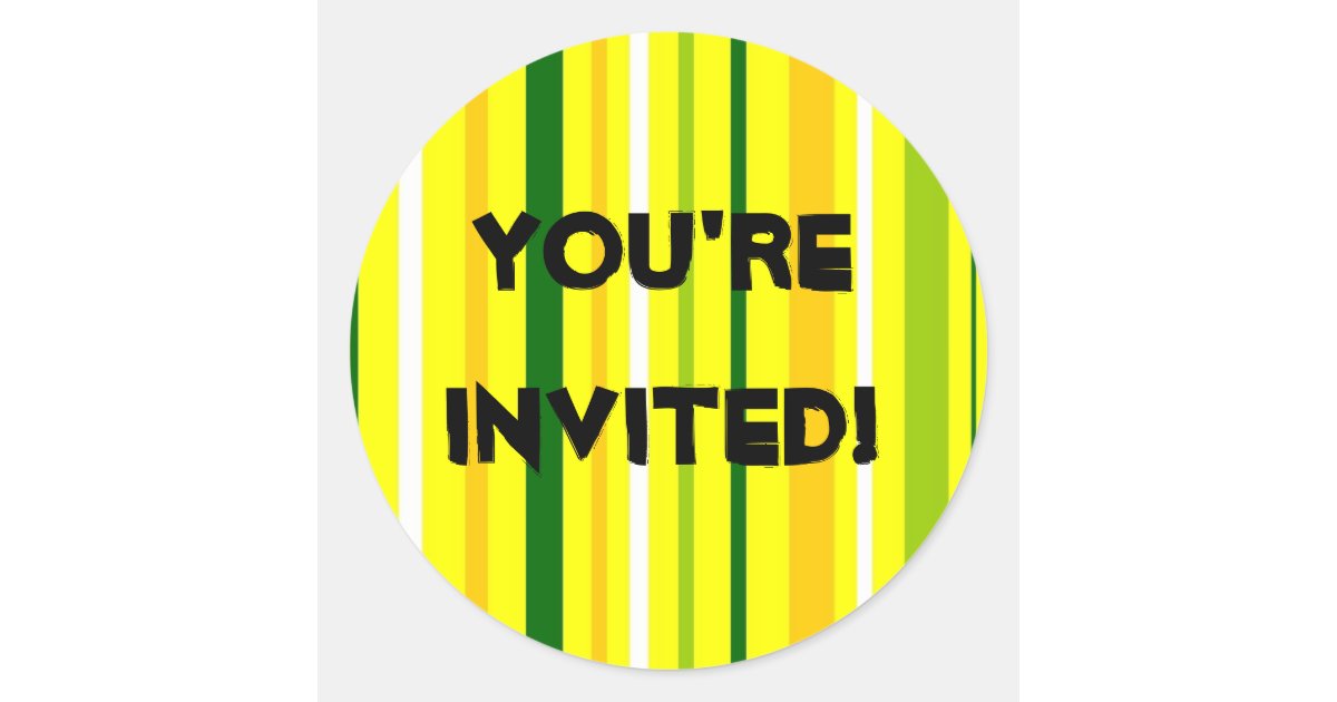 You're Invited! Classic Round Sticker | Zazzle