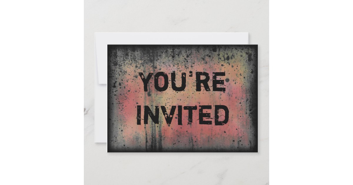 You're Invited Colourful Grunge Halloween Party Invitation | Zazzle