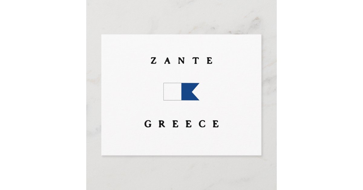 Zante Greece Alpha Dive Flag Postcard | Zazzle