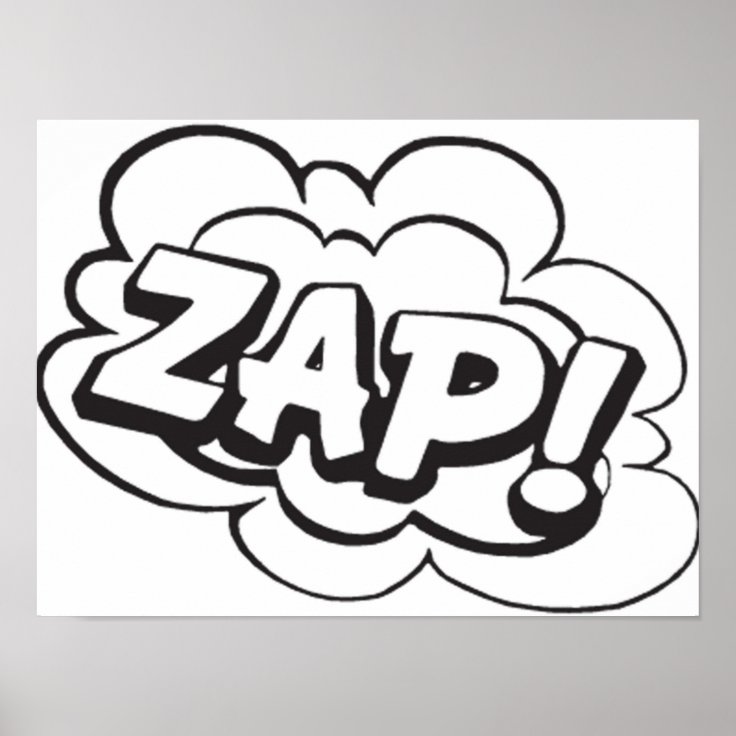 ZAP Comic Book Caption Poster | Zazzle