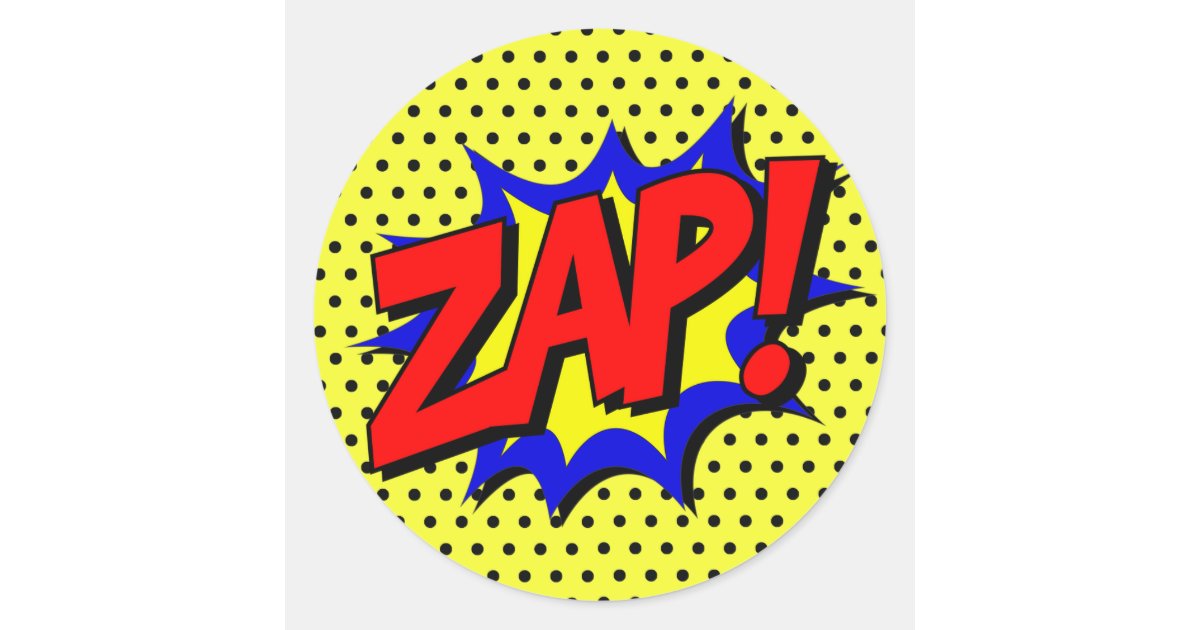 Zap Pop Art Superpower Hero Birthday Stickers | Zazzle