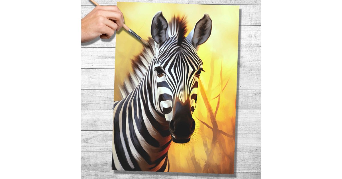 Zebra 4 Decoupage Paper | Zazzle