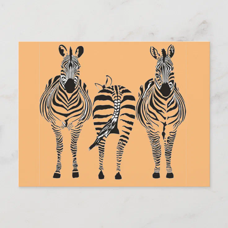 ZEBRA HUMOR POSTCARD | Zazzle