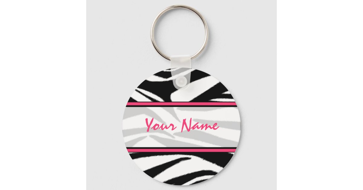 Zebra Print Keychain | Zazzle