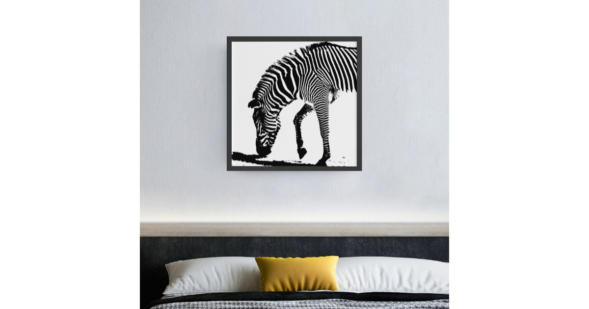 Zebra with Shadow unframed Poster | Zazzle