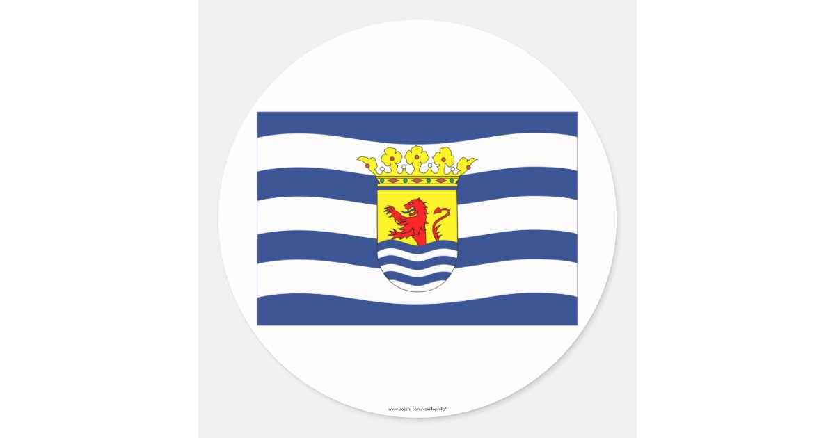 Zeeland Flag Classic Round Sticker | Zazzle