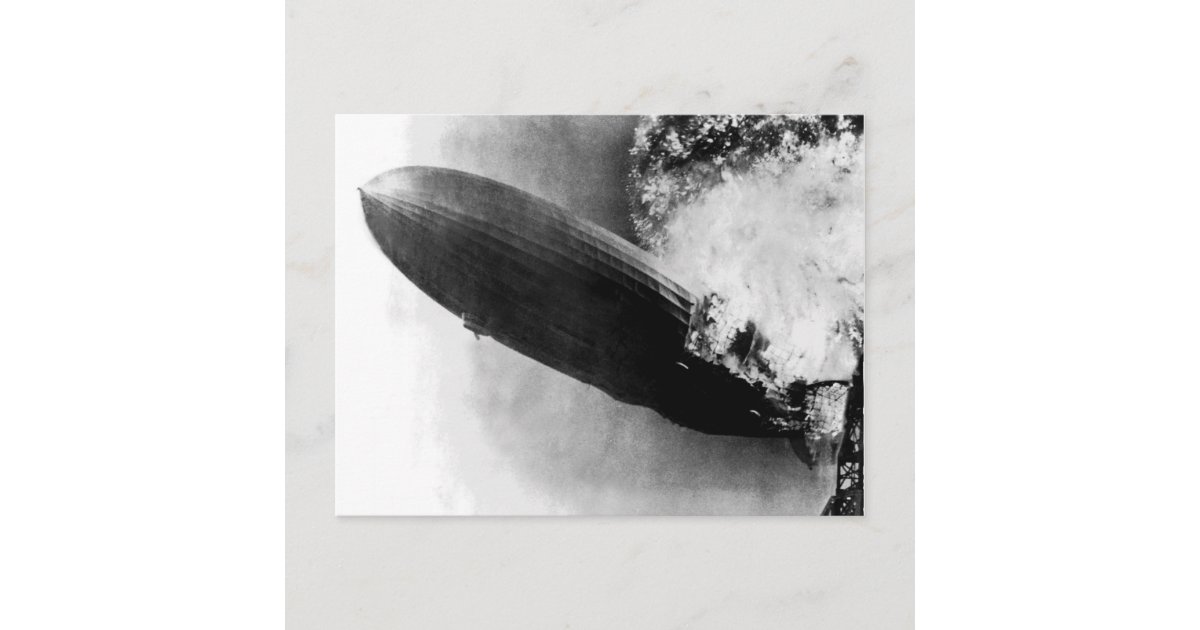 Zeppelin Burning Postcard | Zazzle
