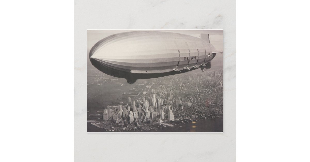 Zeppelin over New York City Postcard | Zazzle
