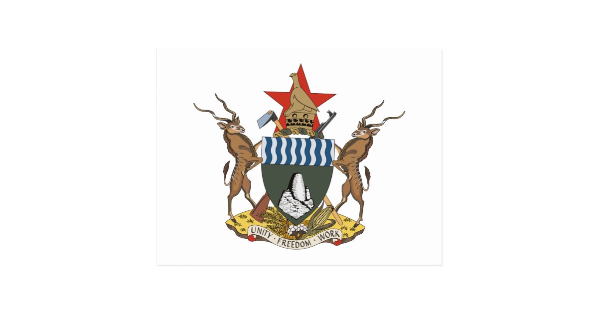 Zimbabwe Coat of Arms Postcard | Zazzle.co.uk